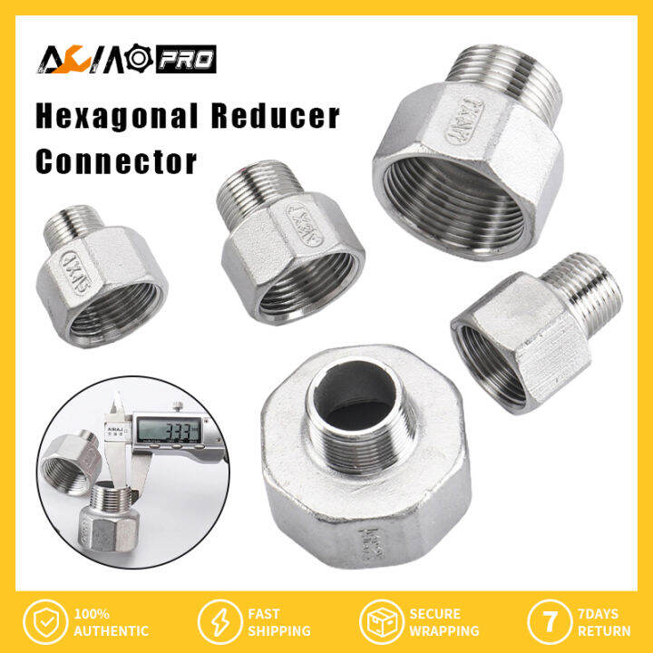 AumoPro 1PCS BSP Female To Male Thread 304 Stainless Steel Socket Pipe ...