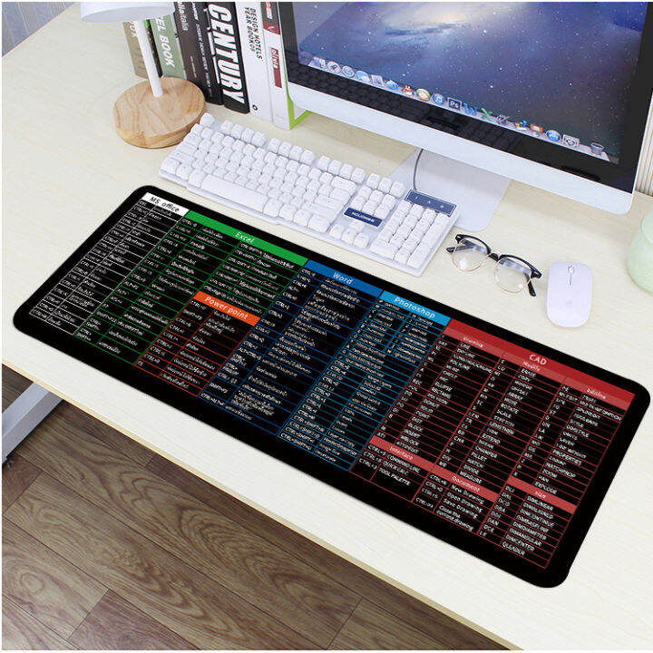 Mouse Pad แผ่นรองเมาส์ ขนาดใหญ่ 60 x 30cm แผ่นรองเมาส์คีย์ลัด Shortcut ...