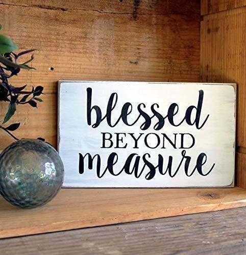 Blessed Beyond Measure Sign Painted Worn Finish Wood Vintage Look ...