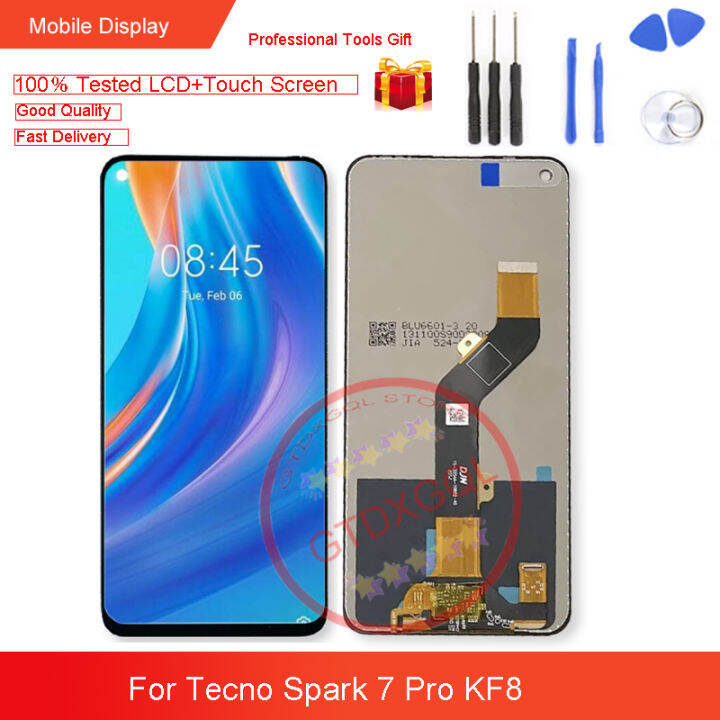 6.6 inches Best Working For Tecno Spark 7 Pro KF8 LCD Display Touch Screen Digitizer Assembly ...