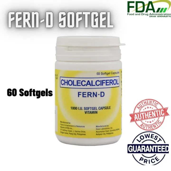 AUTHENTIC FERN D 60 softgels 1000 I.U - Pure Vitamin D3 (Fern Activ Milkca Silverfresh) | Lazada PH