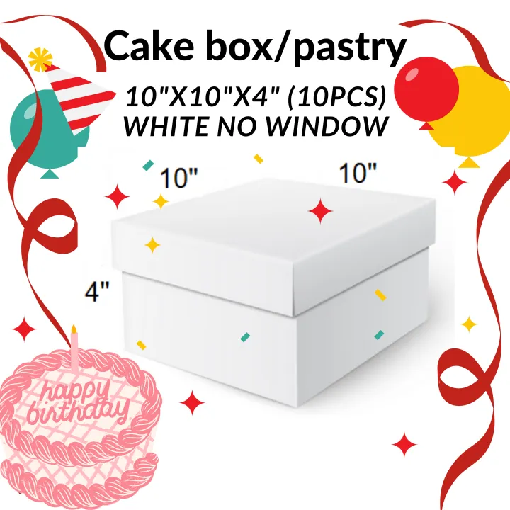 Cake Box 10"X10"X4" sold by 10's | Lazada PH