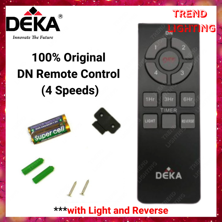 DEKA ORIGINAL Ceiling Fan Remote Control DN ( 4 Speeds, Light & Reverse ...