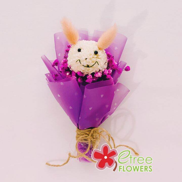 etreehome/etreeflowers mini flower bouquet with Ping pong flower, bunny ...