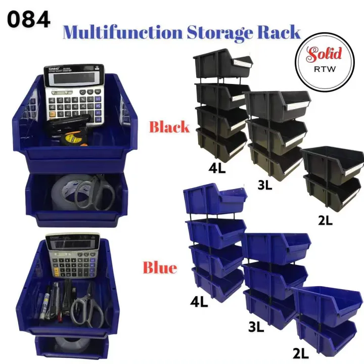 Large Size 2Layer Stackable Bin Storage Organizer Supplies Tools Bins ...