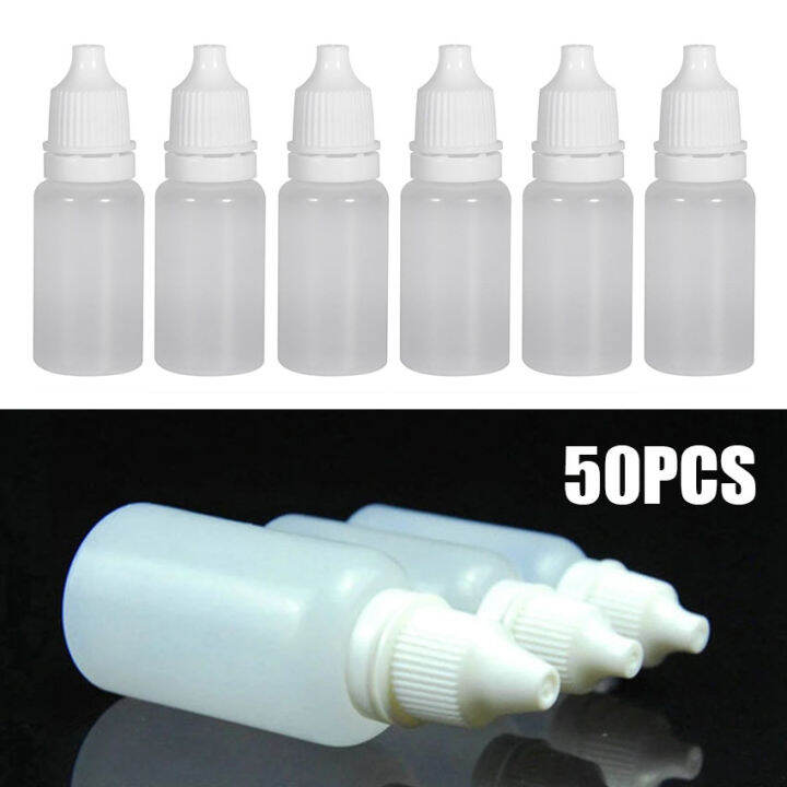 50Pcs/set 10ml Soft Empty Squeeze Dropper Bottles Eye Drop Liquid Small ...