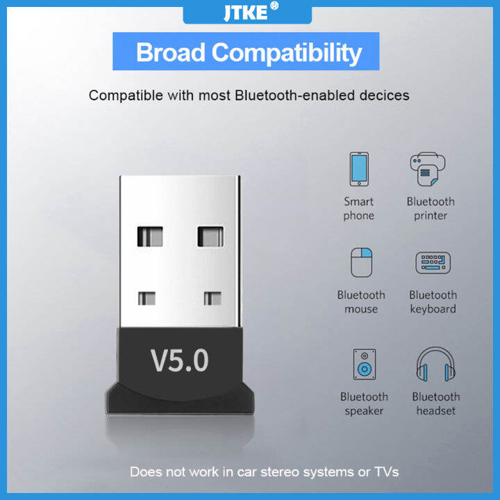 JTKE USB Bluetooth 5.0 Adapter Dongle Music Receiver Wireless USB ...