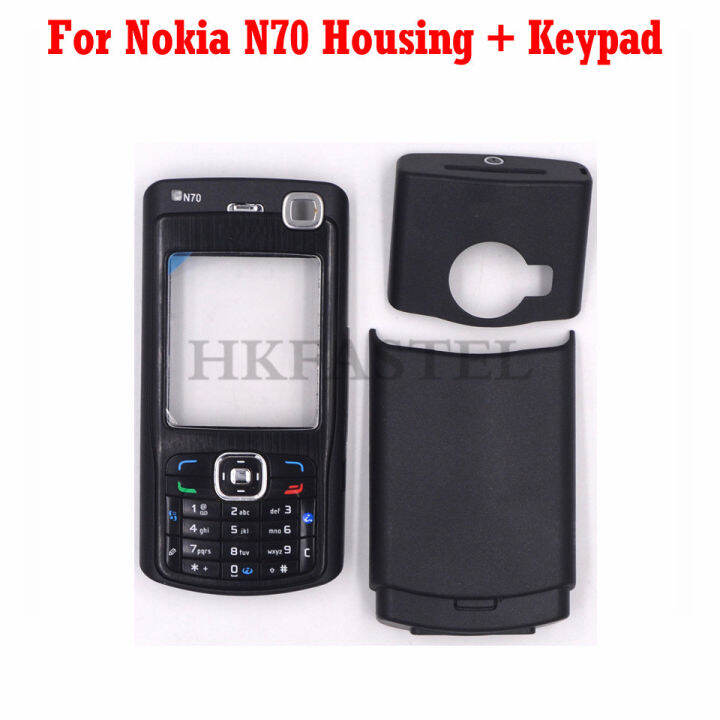 Nokia N70โทรศัพท์มือถือใหม่ด้านหน้าที่อยู่อาศัยที่มีประตูหลังปกปุ่มกด ...