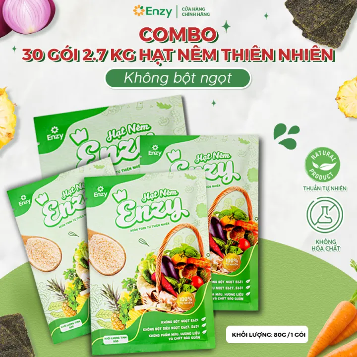 Hạt Nêm Rau Củ Không Bột Ngọt, Bột Nêm Rau Củ Thuần Chay, Hạt Nêm Chay Enzy 30 gói. | Lazada.vn