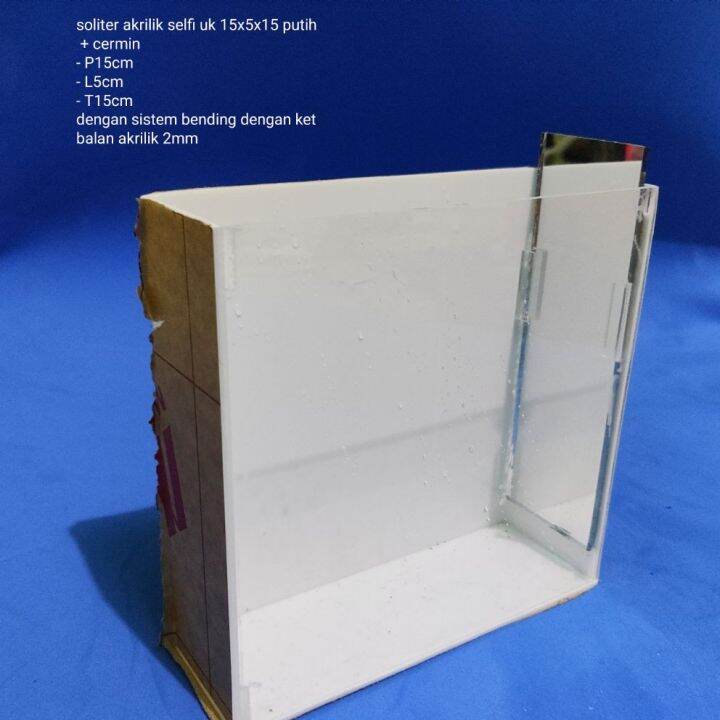 soliter akrilik selfi uk 15x5x15 putih + cermin | Lazada Indonesia