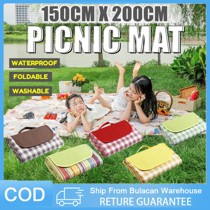 【Ready Stock】150*200 Portable Picnic Mat Camping Mat Waterproof Beach ...