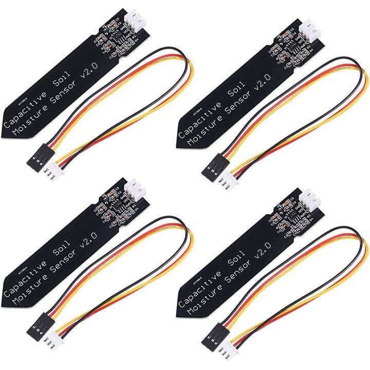 4PCS Capacitive Soil Moisture Sensor Module Corrosion Resistant 3.3~5 ...