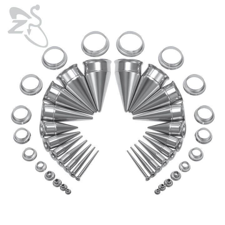 1 Pair 2-18mm 2 In 1 Ear Tapers Kit Stainless Steel Ear Plugs Tunnels ...
