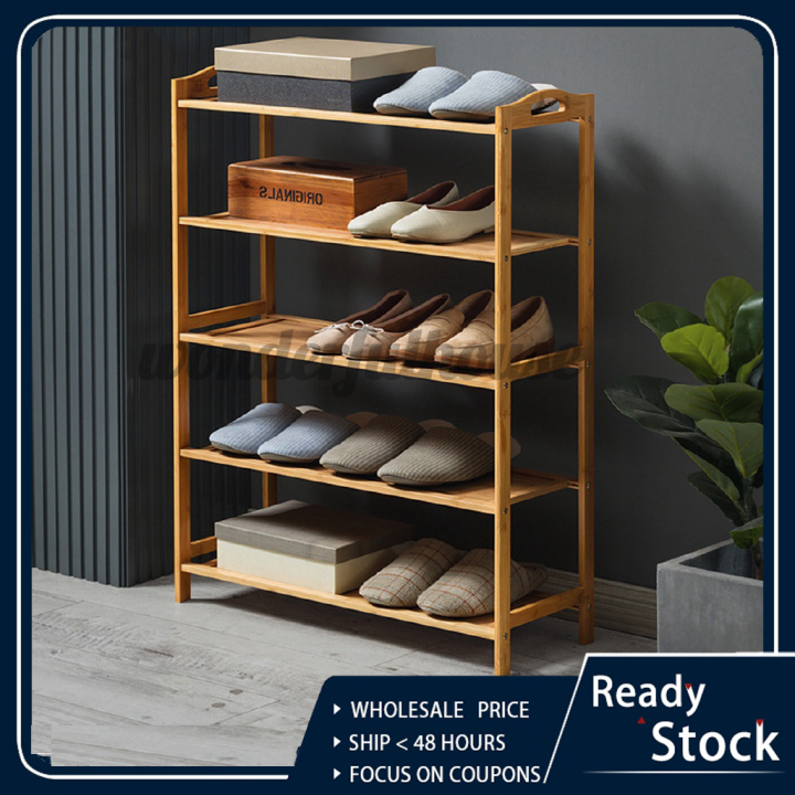 【ZARA】3/4/5/6 Tier Shoe Rack Wood Bamboo Shelf Entryway Storage Simple ...