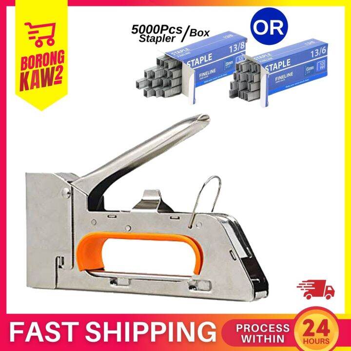 Heavy Duty Stapler Gun 4/6/8mm + 6mm 13/6 / 8mm 13/8 Stapler (Random Box) R23 Tacker | Lazada