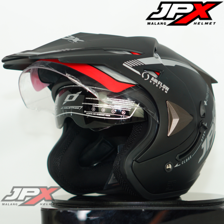 HELM JPX SUPERMOTO SOLID HELM JPX HALFFACE JPX SUPERMOTO DOUBLE VISOR ...