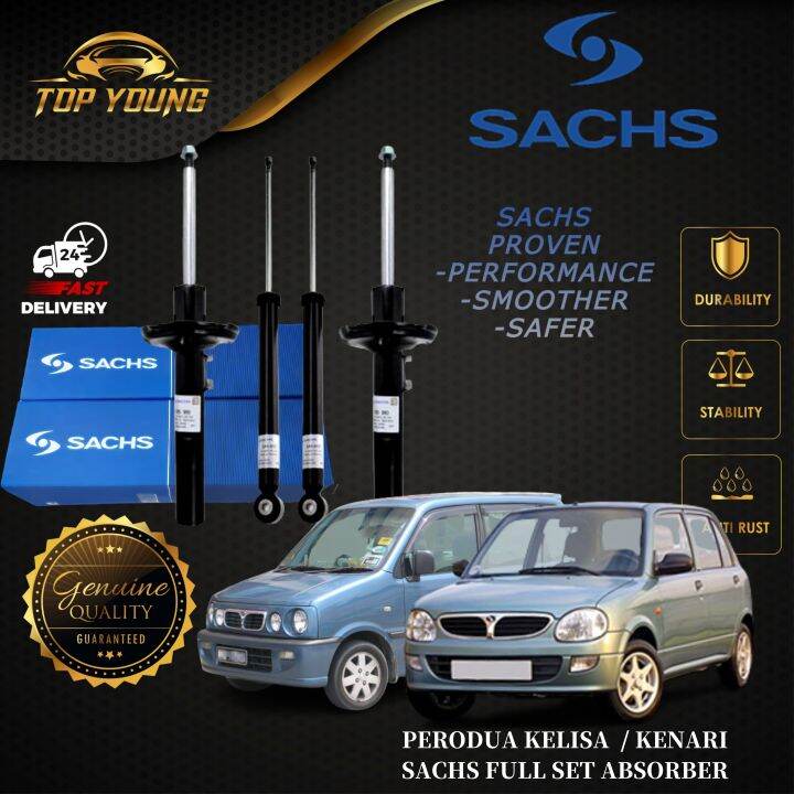 SACHS PERODUA KENARI / KELISA SHOCK ABSORBER FULL SET FRONT / REAR ...