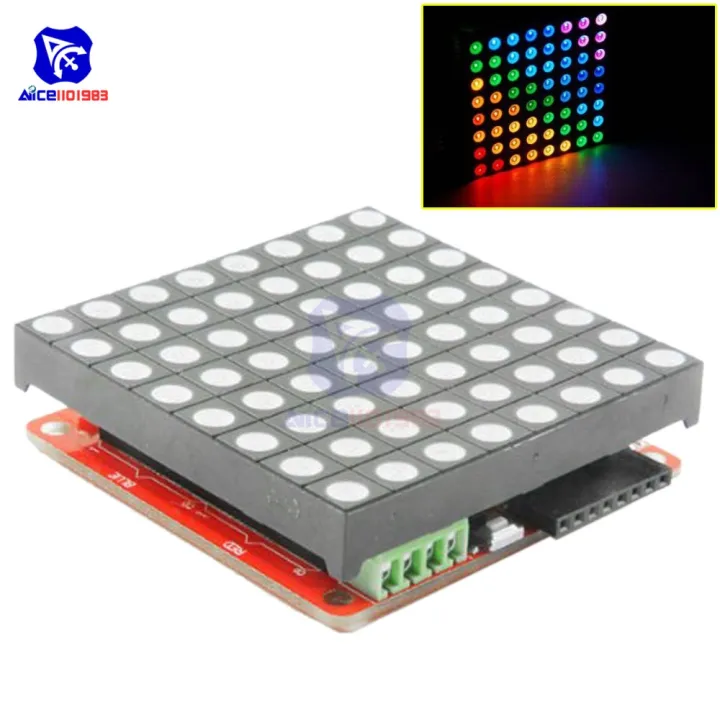 【cw】 Diymore 8x8 Rgb Led Matrix Common Anode Board With Rbg Led Driver Shield Module For Arduino 1662