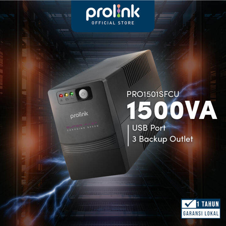 Prolink 650VA Line Interactive UPS With built-AVR 140-300VAC Input | 2 ...