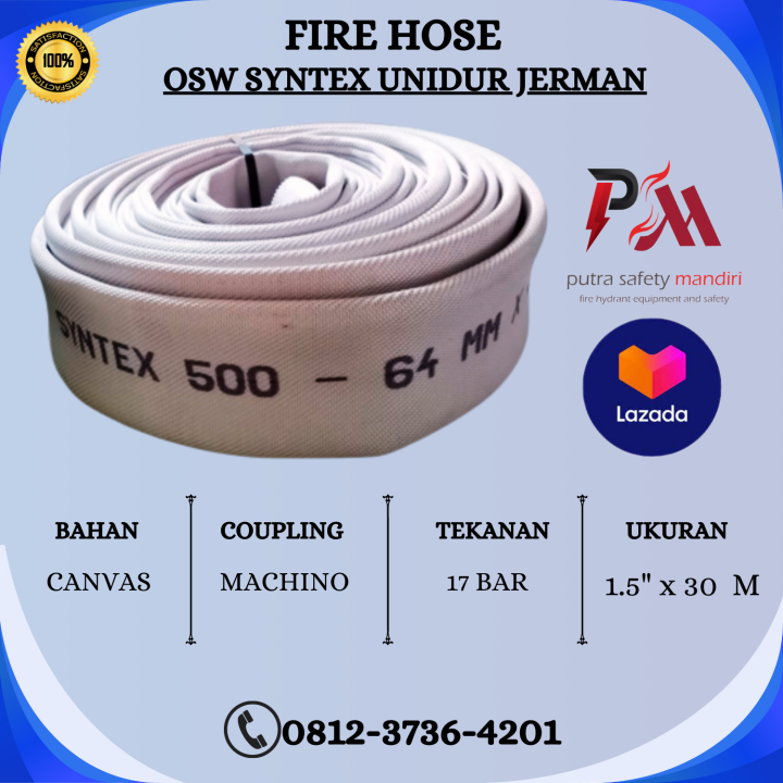 FIRE HOSE CANVAS OSW SYNTEX UNIDUR JERMAN SELANG PEMADAM KEBAKARAN ...