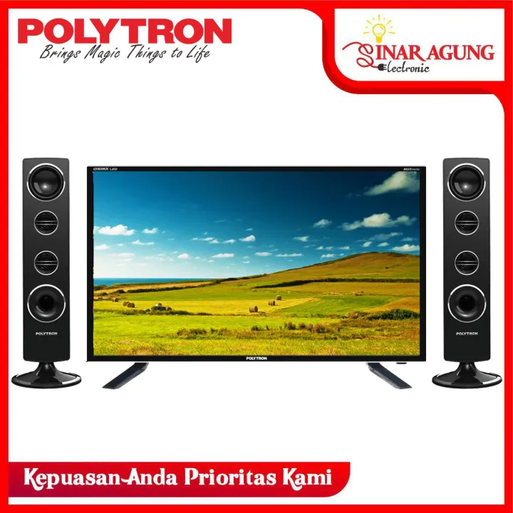 LED TV POLYTRON PLD 32T 7511 / 32TV1855 + TOWER SPEAKER HD DIGITAL TV [32 inch / USB MOVIE ...