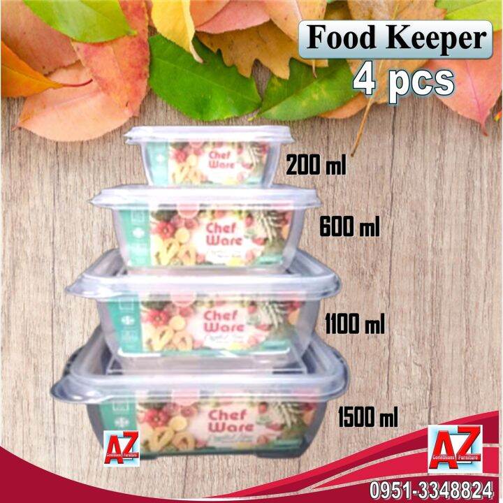 Chef ware Food keeper Canister Food Storage 4 pcs | Lazada PH