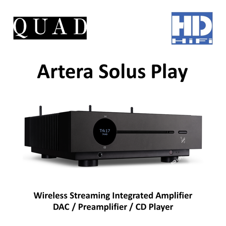 Quad Artera Solus Play Wireless Streaming Integrated Amplifier / DAC / Preamplifier / CD Player ...