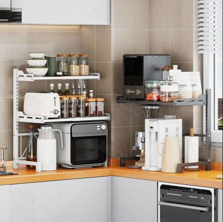 2 3 Tier Expandable Microwave Oven Stand Rack Stainless Steel Kitchen