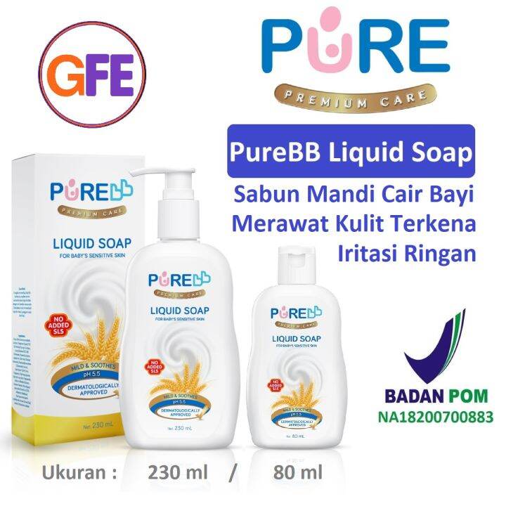 Pure BB Baby Liquid Soap Sabun Mandi Cair Kulit Bayi Sensitif Ruam ...