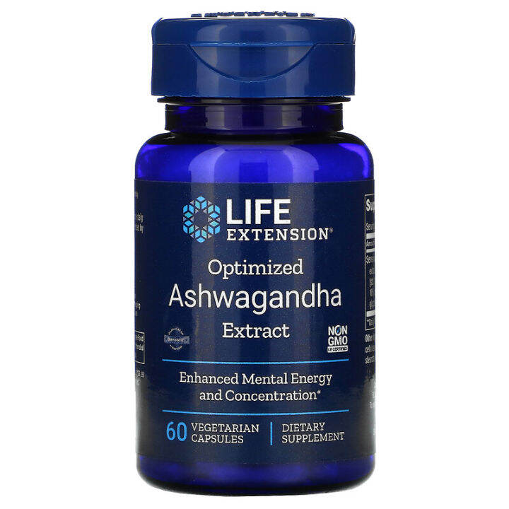 Life Extension, Optimized Ashwagandha, 60 Vegetarian Capsules | Lazada ...