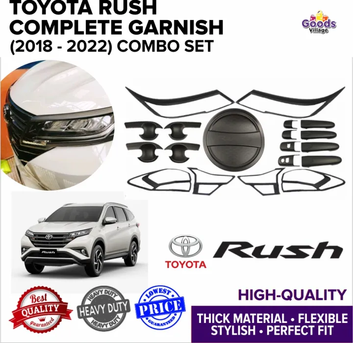 Toyota Rush 2018-2022 Garnish Matt Black / Complete Set / Garnish Cover ...
