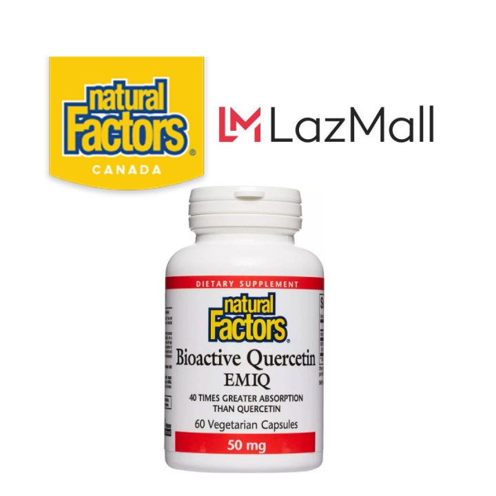 Natural Factors Bioactive Quercetin EMIQ, 60 Vegetarian Capsules ...