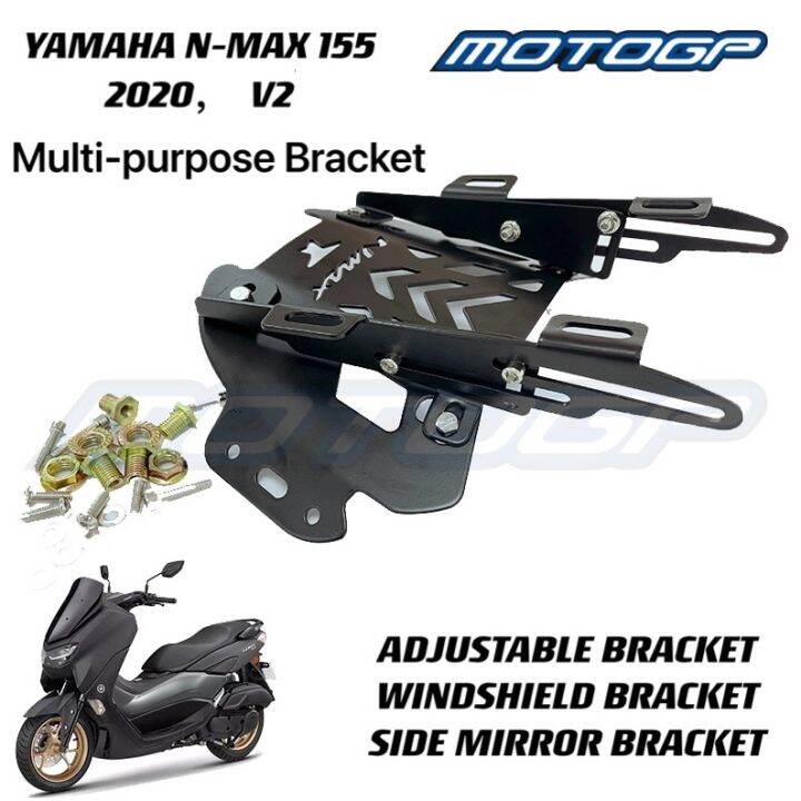 HOT Yamaha NMAX 155 V2 Windshield Bracket Side Mirror Bracket Stainless ...