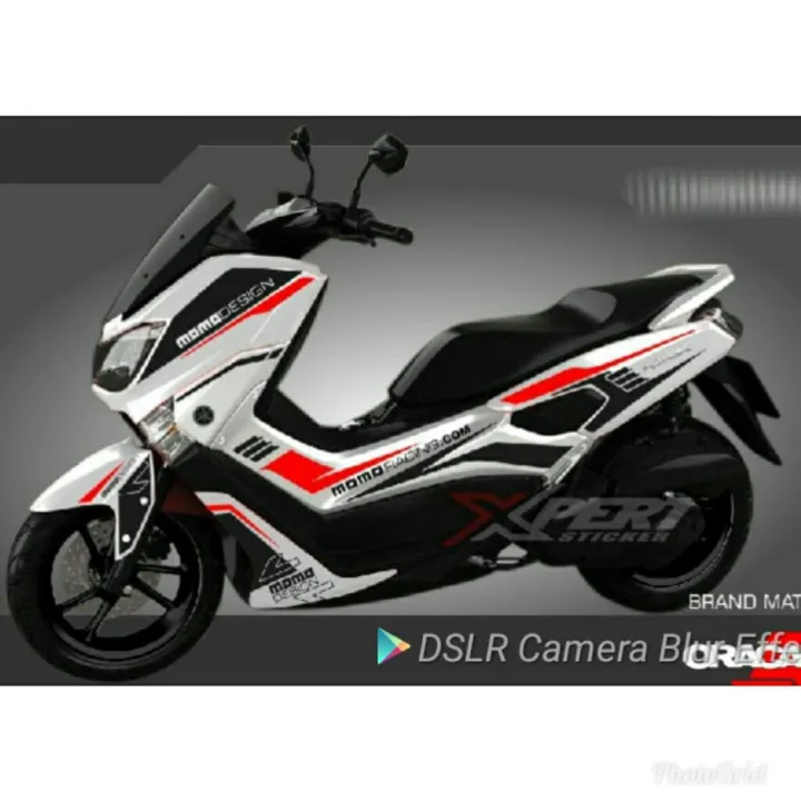 CUTTING STICKER YAMAHA NMAX PUTIH WARNA STRIPING MERAH HITAM ORACAL ...