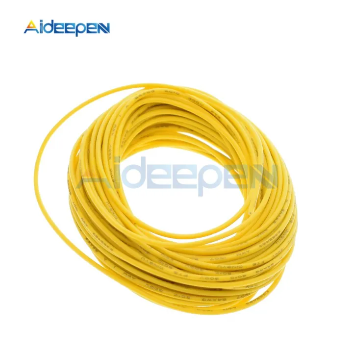 Yellow 10 Meters UL-1007 Wire 24AWG PVC Insulated Wire Electrical Cable ...