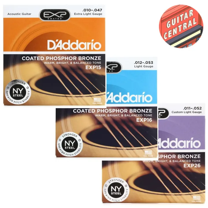 [GUITAR CENTRAL] 1 set D'addario EXP coated phosphor bronze acoustic ...