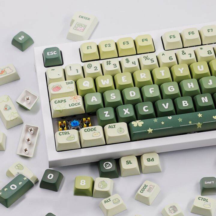【Keycap Only】Cream Green Key Cap 133 Keys XDA Profile PBT Sublimation ...