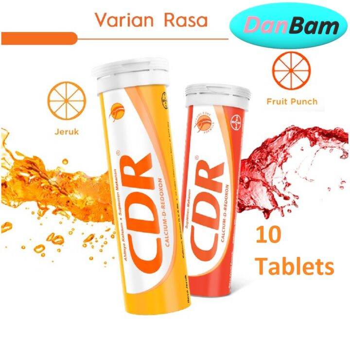 CDR Redoxon Berocca Fortos Suplemen Kalsium Rasa Jeruk / Fruit Punch 10 ...