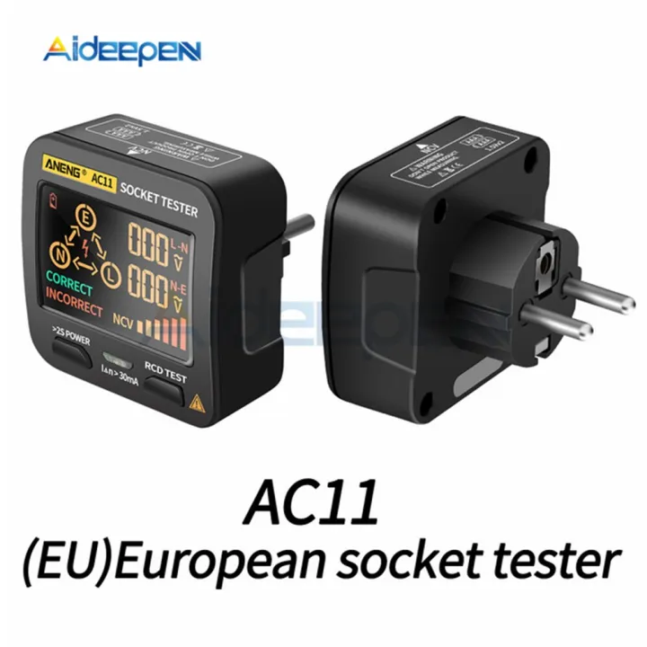 AC11 Digital Smart Socket Tester ซ็อกเก็ตทดสอบแรงดันไฟฟ้า Us/uk/eu/au ...