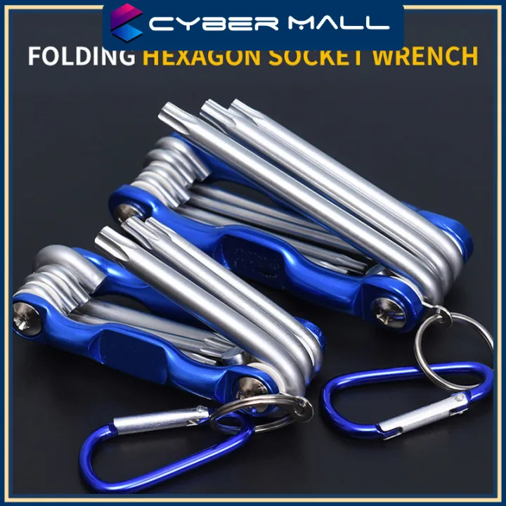 8-in-1 Hex Key Wrench Hex Allen Key Set Portable Foldable Allen Wrench ...