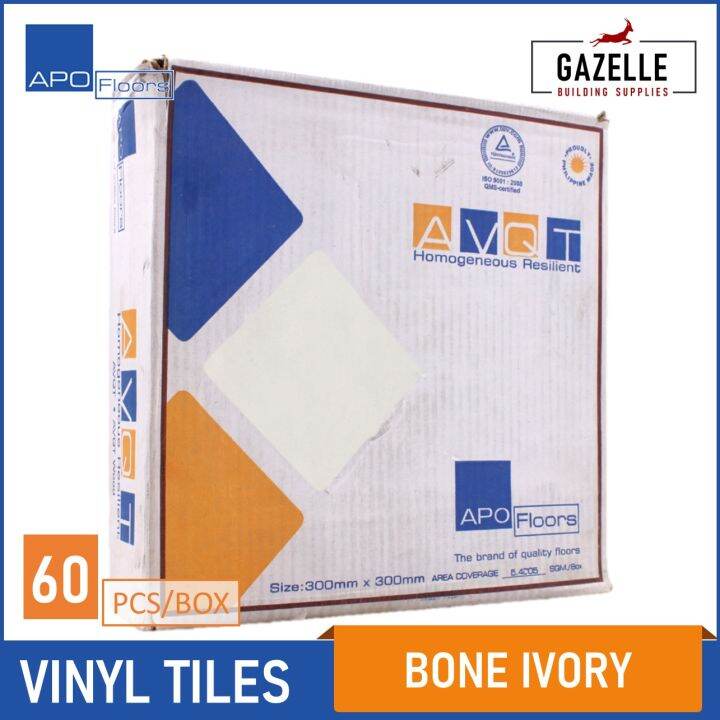 Apo Floor Vinyl Tiles AVQT 1.3mm - Bone Ivory 60pcs / Box 5.4sqm ...