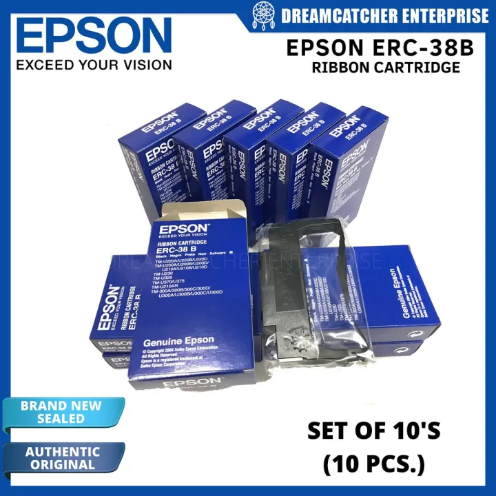 【Hot】 Epson ERC 38 B ERC-38 ERC-38B Ribbon Cartridge Set of 10 (10 Pcs ...