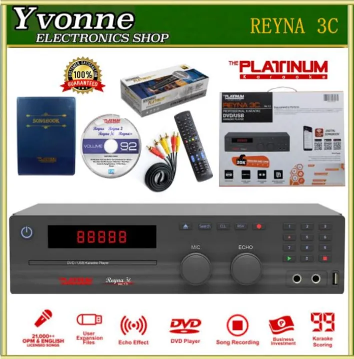 The Platinum Reyna 3C Karaoke Player Free wired mic -VOLUMER 92 UPDATED CD | Lazada PH