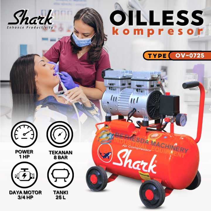 Shark Kompresor Portabel 3/4 HP Compressor Oiless - Kompressor 3/4HP ...