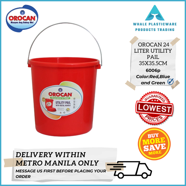 Orocan Utility Pail with Metal Handle 24 Liter | Lazada PH