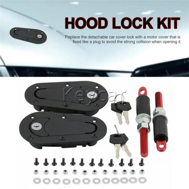Car Hood Lock Kit Engine Cover Lock Universal Racing Racing Car Hood ...