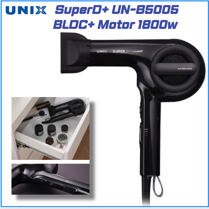 Unix SuperD+ UN-B5005 BLDC+ Motor 1800w Hair Dryer One click foldable ...