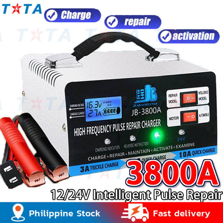 [Ready Stock] Car Battery Charger 12/24V 3800A Heavy Duty Fully ...