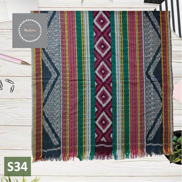 S34 Kerajinan Tangan Kain Tenun Ikat Tradisional Jenis Blanket Motif ...