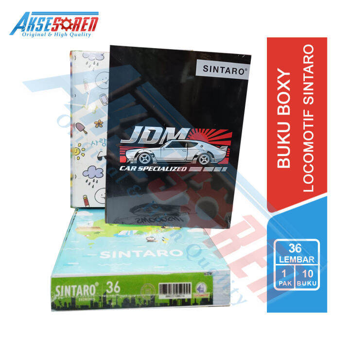 Aksesoren Buku Tulis Sekolah Boxy Locomotif Sintaro [Isi 36 Lembar/10 ...